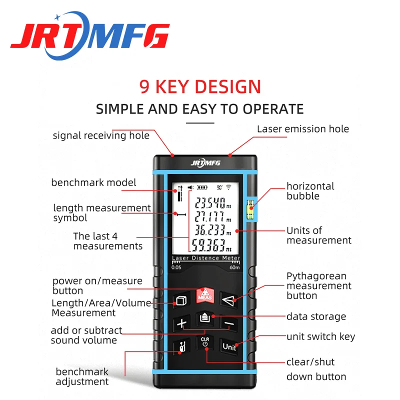 Laser Distance Meter Rangefinder Telemetre Laser Professional 40m ...