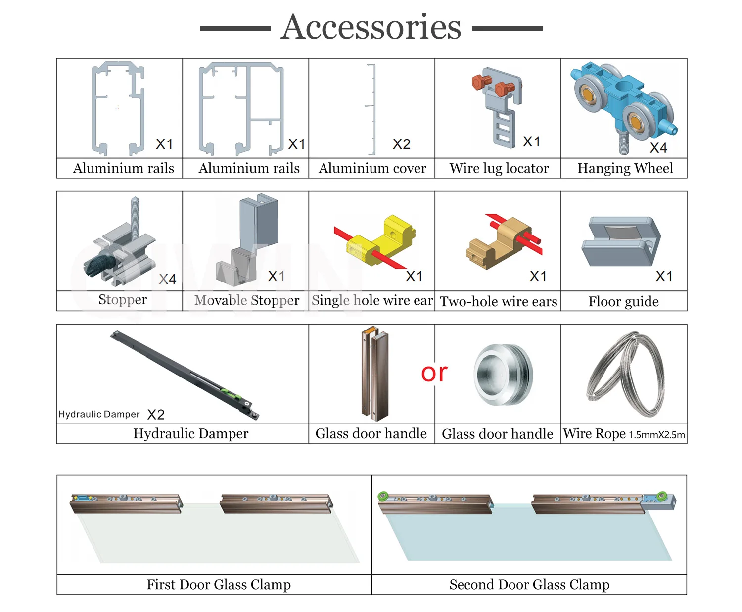 3 Track Sliding Door System - Modern Partition Solution