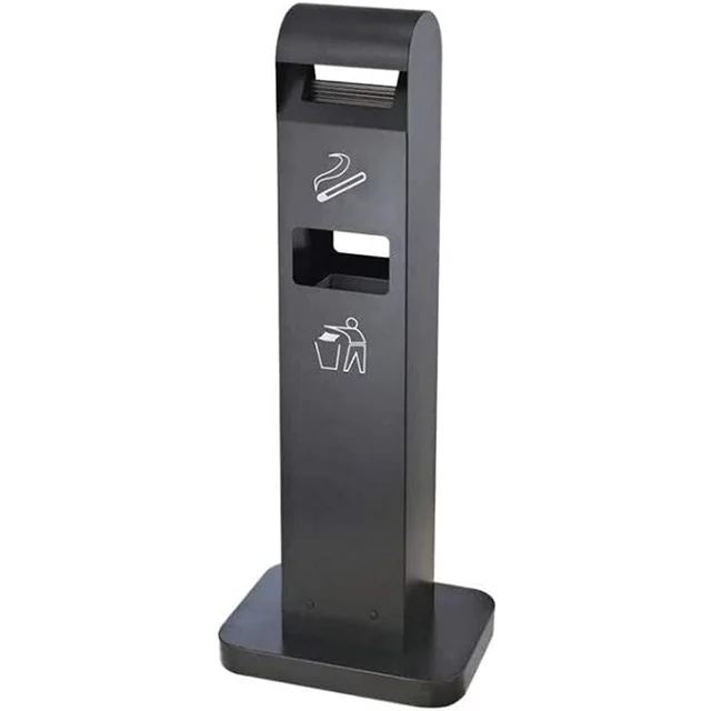 Outdoors Standing Ashtray Garden Garbage Can Stainless Steel Pillar ...