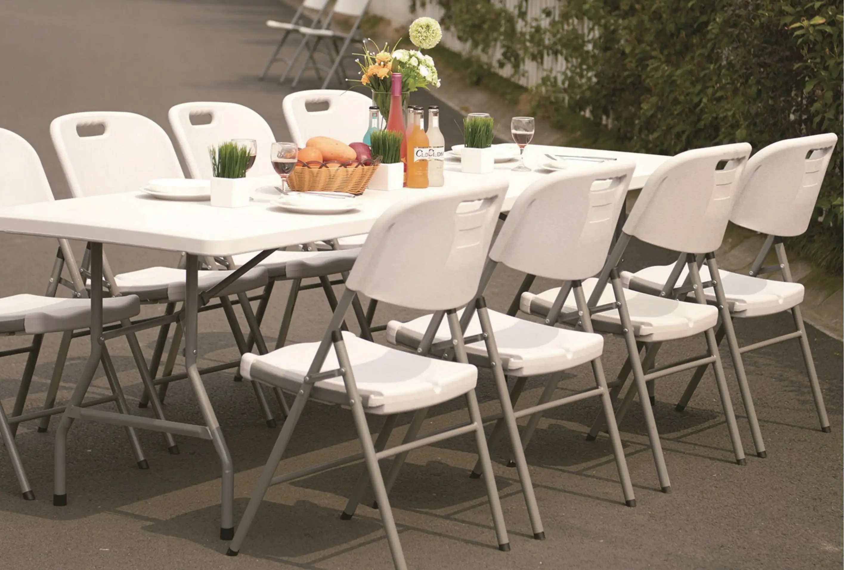 White Wholesale Table Plastic Folding Dining Table for Outdoor Dining ...