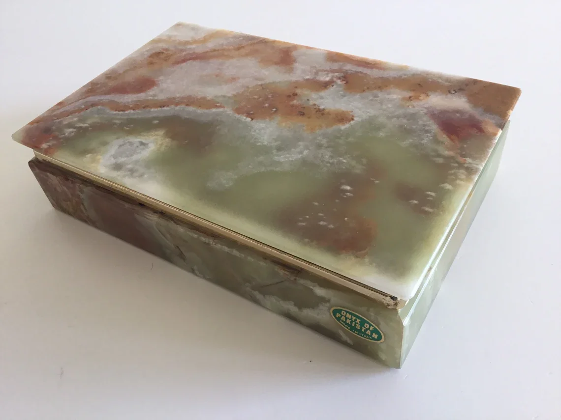 Green Onyx Rectangular Cigarette & Cigar Box - Customizable