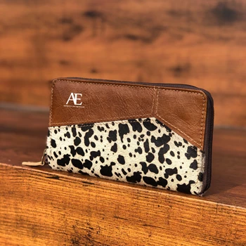 Real Handmade Animal Print Fur Leather Wallets Hot Selling Women's ...