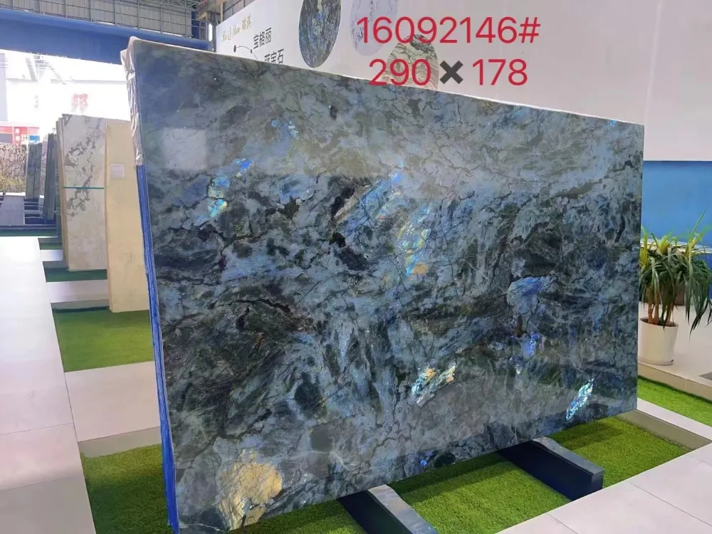 Luxury Madagascar Lemurian Blue Labradorite Granite for Kitchen