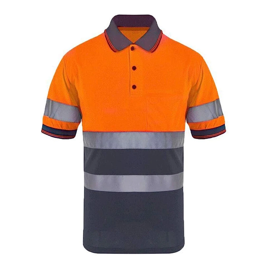 Safety Upf 50+ Polo Short Sleeve Shirt High Visibility Reflective ...