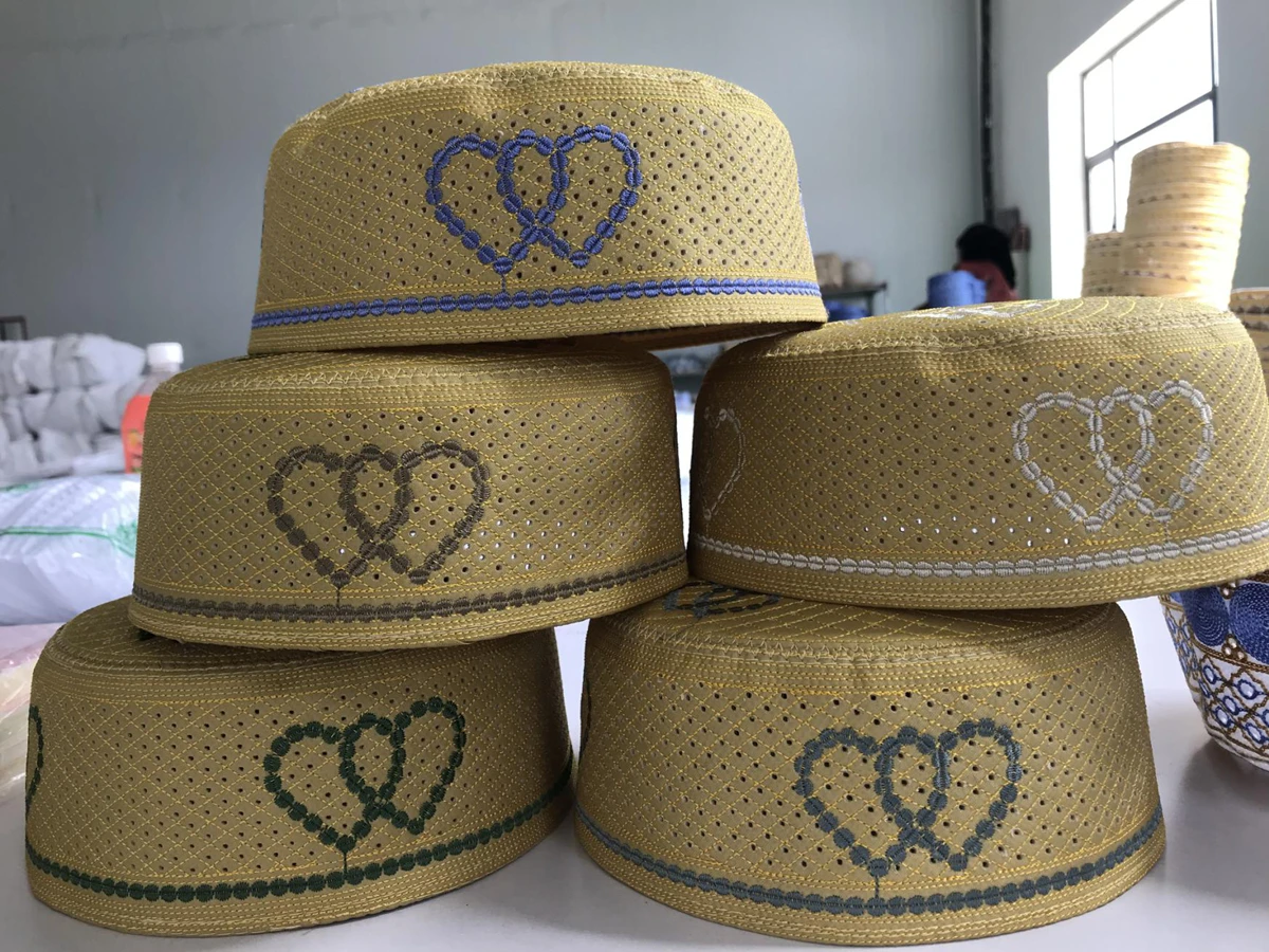 Custom Logo Muslim Kufi Hat Prayer Hat Headwear Islamic Cap Ramadan Eid ...