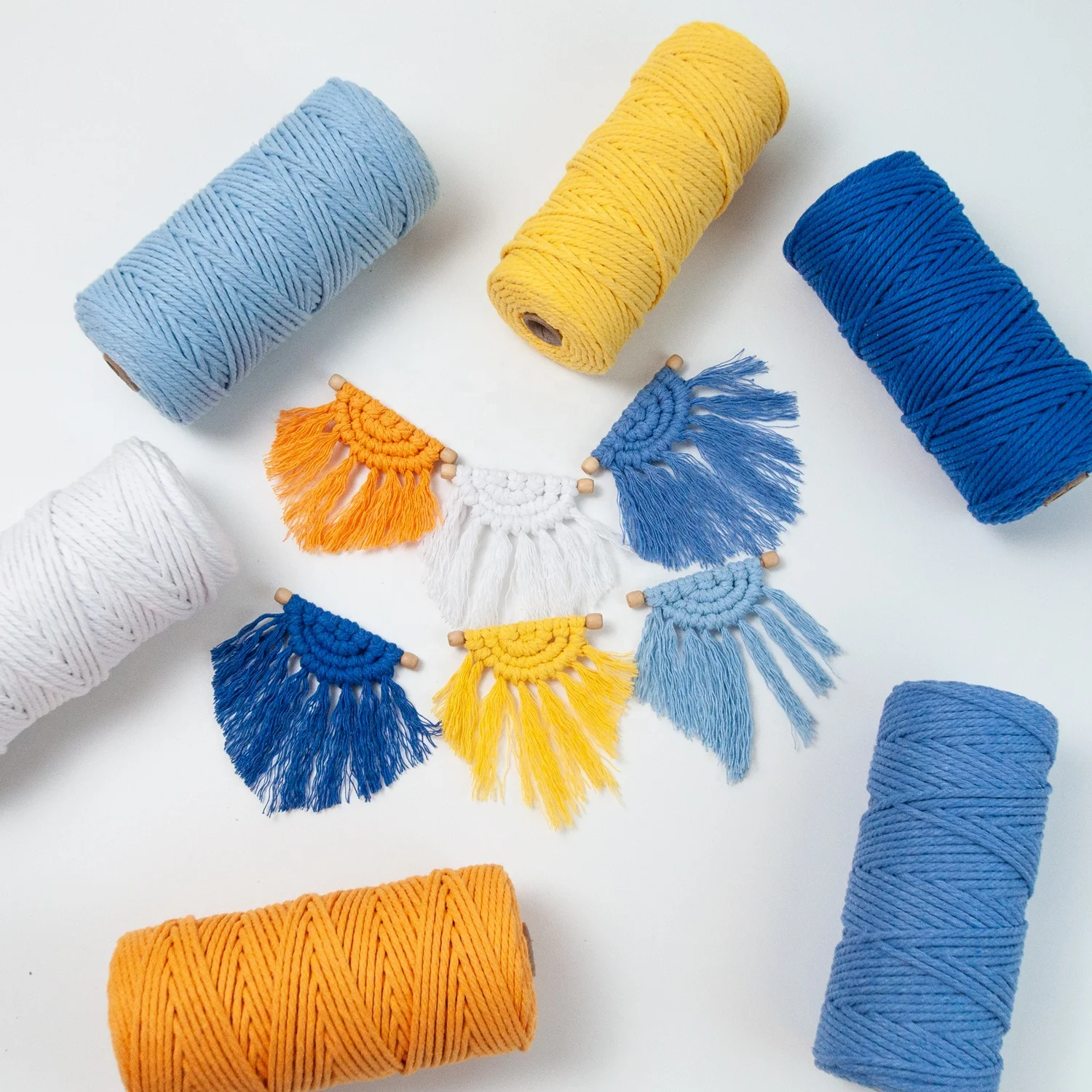 Macrame Cotton Cord 3mm X100m Twine String Colored Cotton Rope Craft ...