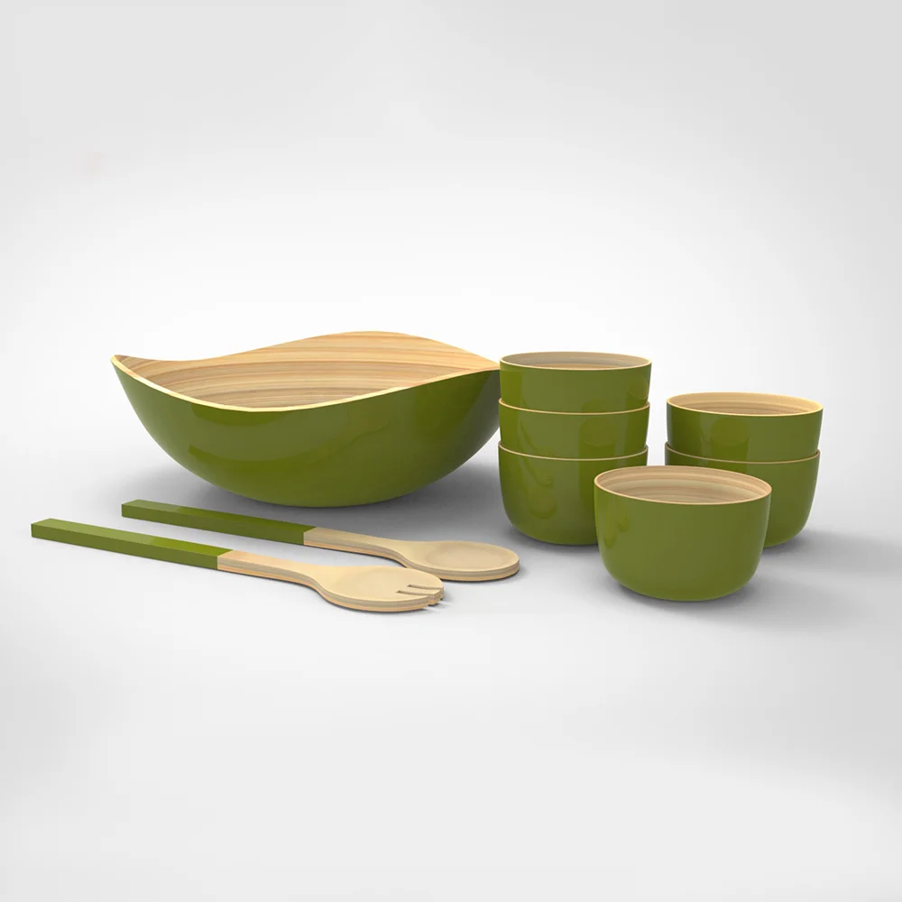 Wholesale Eco-Friendly Craft Spun Bamboo Food Bowls