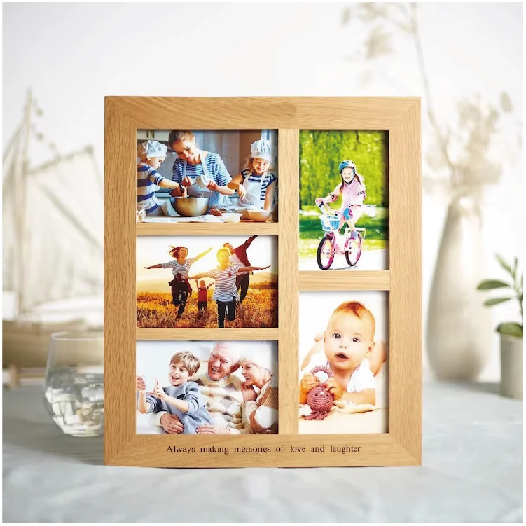 Handmade Solid Oak Multi 6"x4" Wedding Day Wood Collage Frame - Buy ...