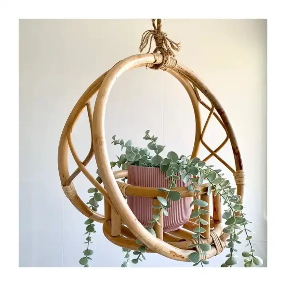 Outdoor Front Yard Decor Natural Rattan Vases Handmade Flower Rattan ...