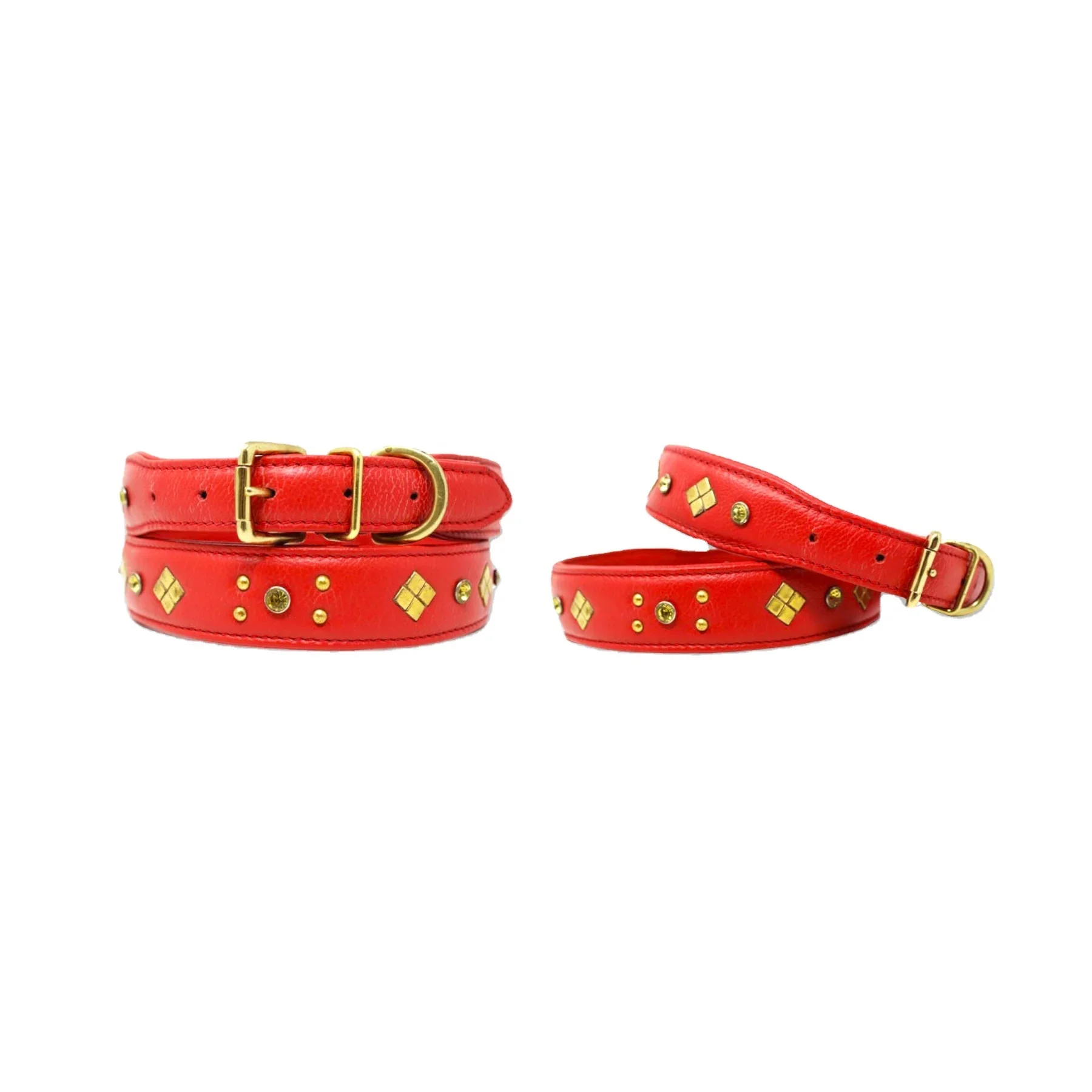 Exclusive Fancy Pet Collar Genuine Leather Soft Padded Dog Collar With ...