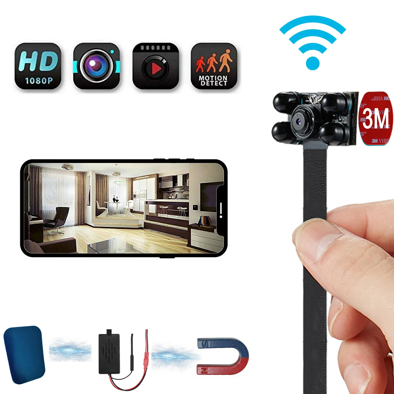 Small Camera DIY Module Mini Wireless Night Vision Camera HD 1080P WiFi ...