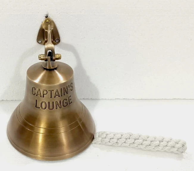 Brass Ship Bell Antique Finished Us Navy Engraved Manufacturer And ...