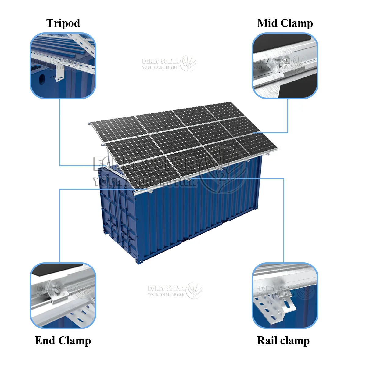 Egret Solar Manufacturer Solar Container Mounting System Solar Racking ...