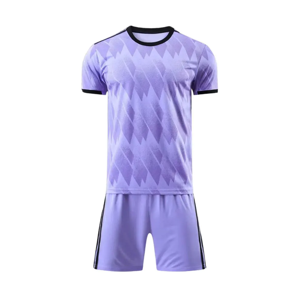 Full White Color Simple Plain Soccer Uniforms Short Sleeves Custom Team ...