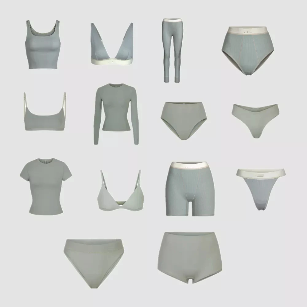 Custom Women Loungewear Set Comfy Bamboo Modal Cotton Ribbed Skims ...