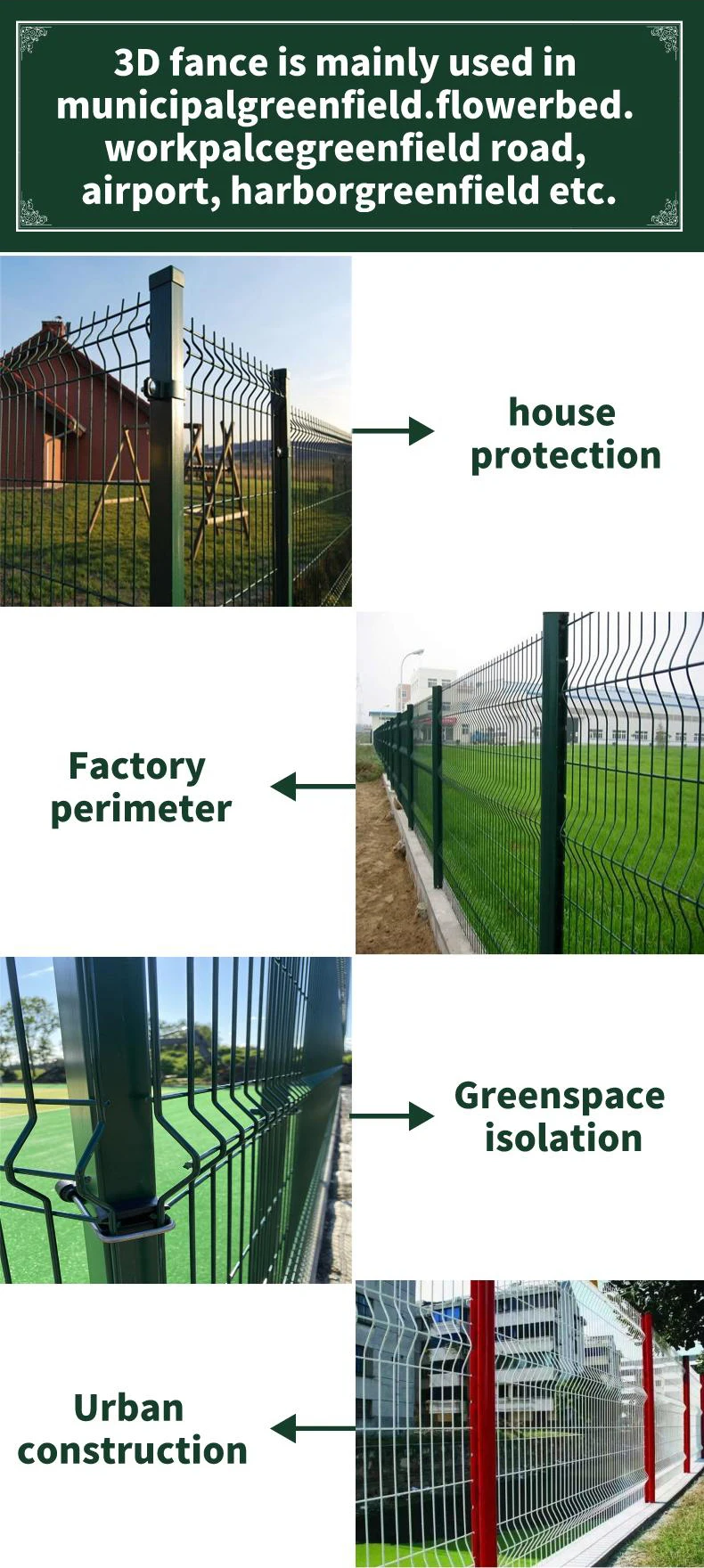 Decorative Curved Control Panel Sustainable Pvc Coated 3d Fence ...