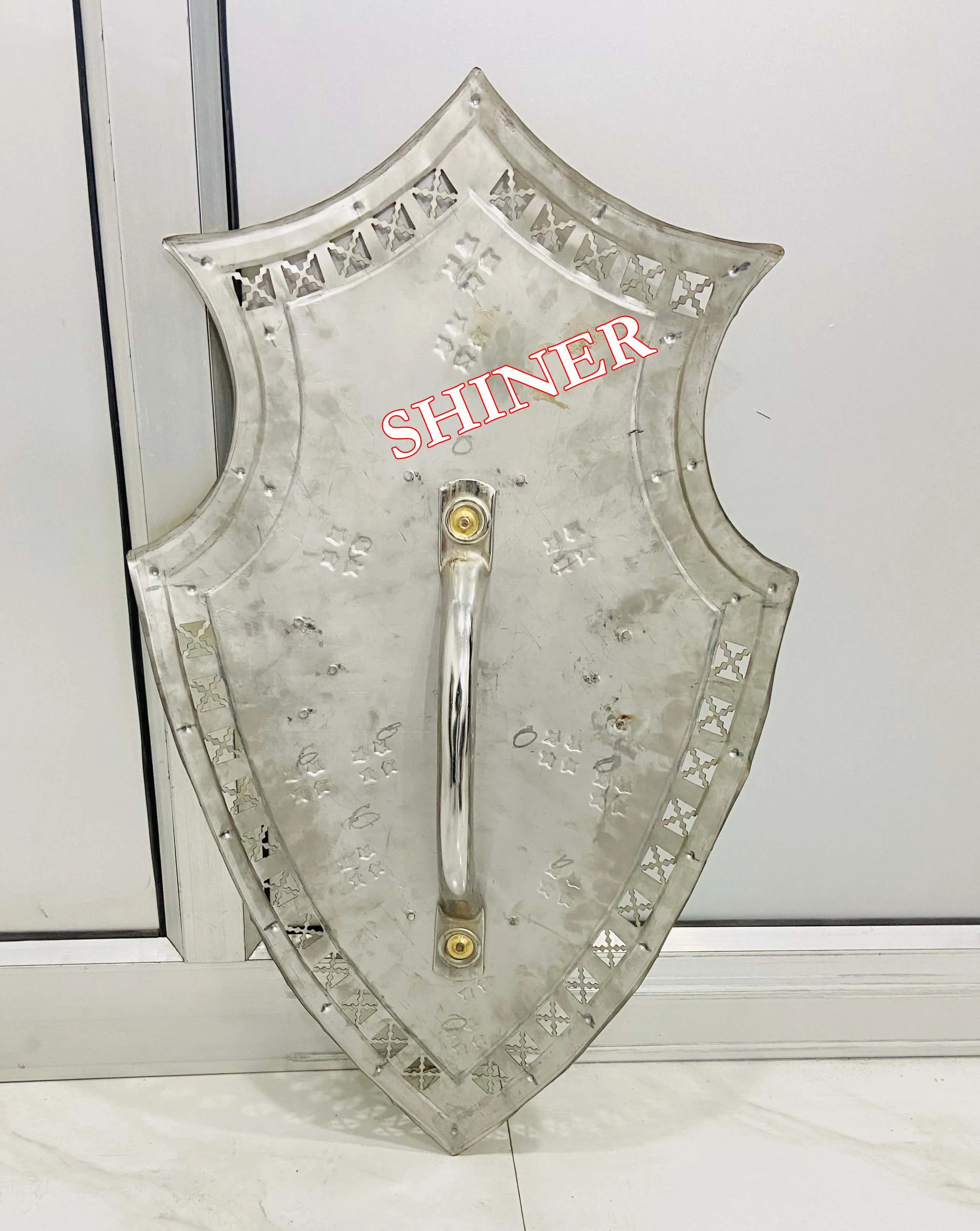 Knight Armor Templar Stainless Steel Medieval Shield Full Size Prop ...