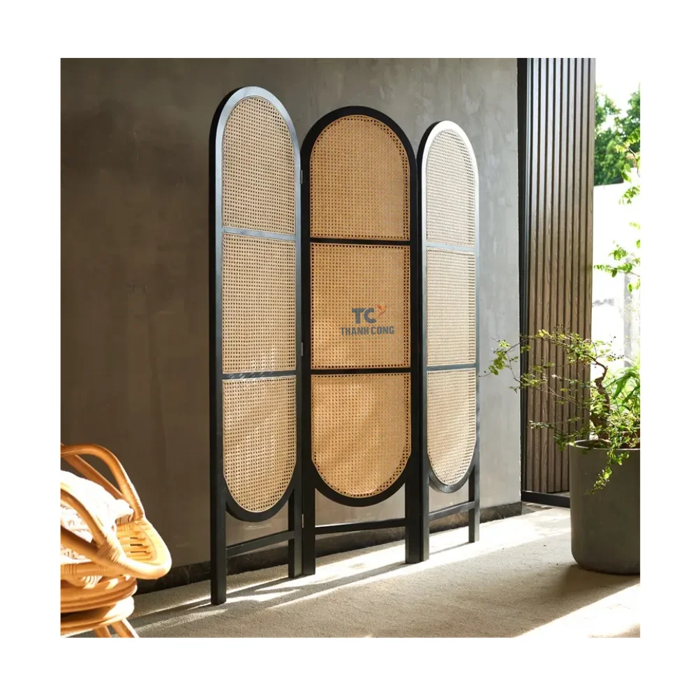 Hot Sale Rattan Cane Screen 3 Panel Cane Partition Foldable Rattan Room ...