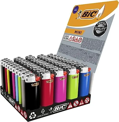 Class A Bic lighter 50pcs per box, assorted color, available in ...