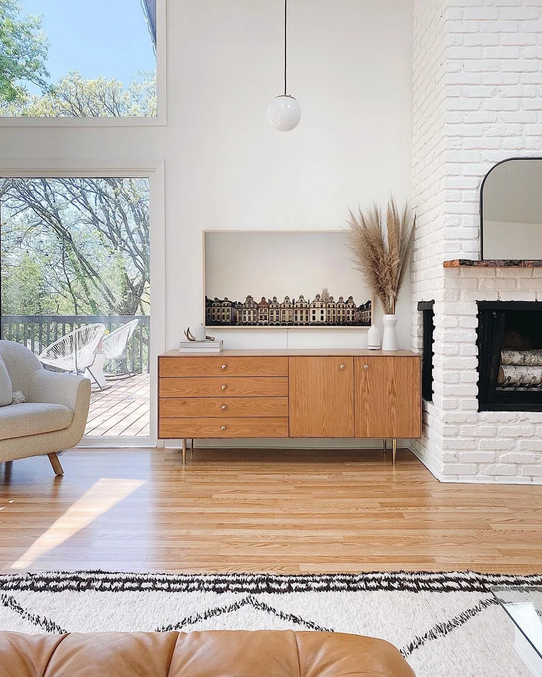 Natural Wood Storage Stand Cabinet & Console For Living Room Home ...