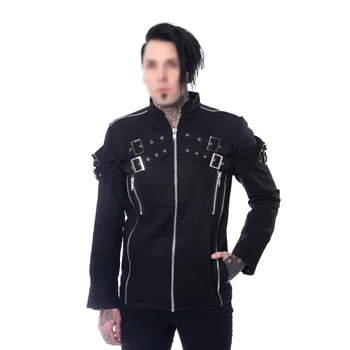 Men Gothic Coat Leather Hooded Medieval-gothic Retro-punk Custom Gothic ...