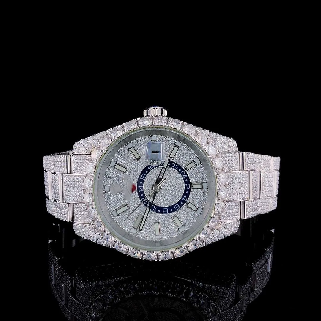 Real Moissanite Diamond Jewelry mechanical watches VVS Moissanite ...