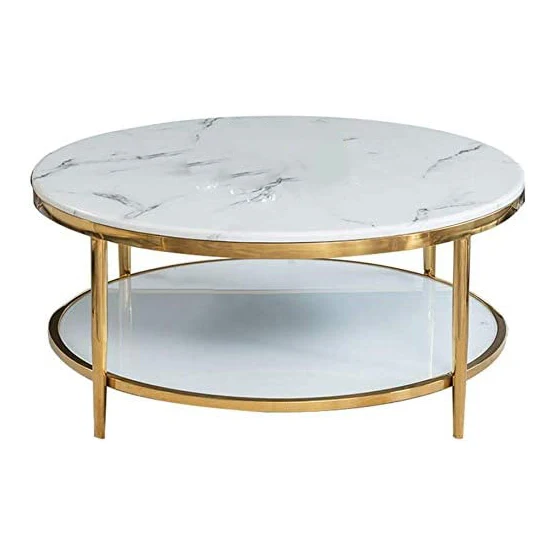 High Quality Luxury Design Glass Silver Metal Coffee Table For Living Room Bedroom Sets ...