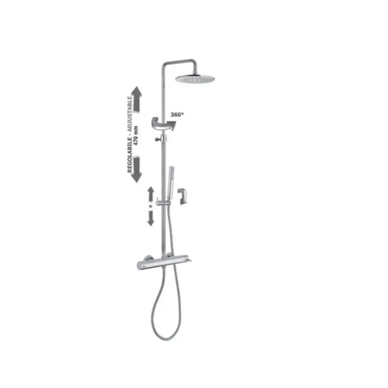 Made In Italy Chromed Brass Adjustable Shower Column With Diverter 22.5 ...