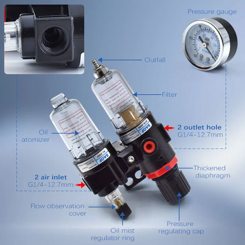 Air Compressor Pneumatic Air Treatment Unit with Brass Filter element ...