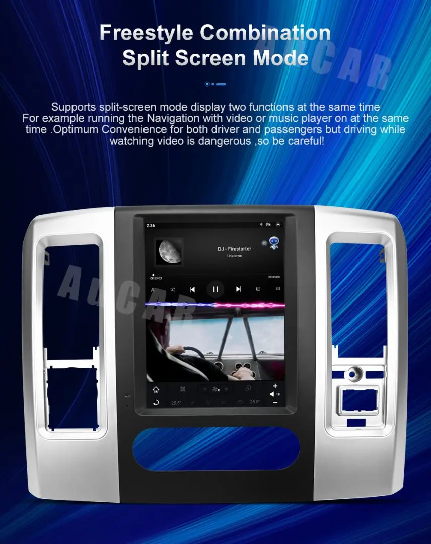 AuCar Tesla Screen 10.4" Android 11 8G-128G Car Multimedia DVD Player ...