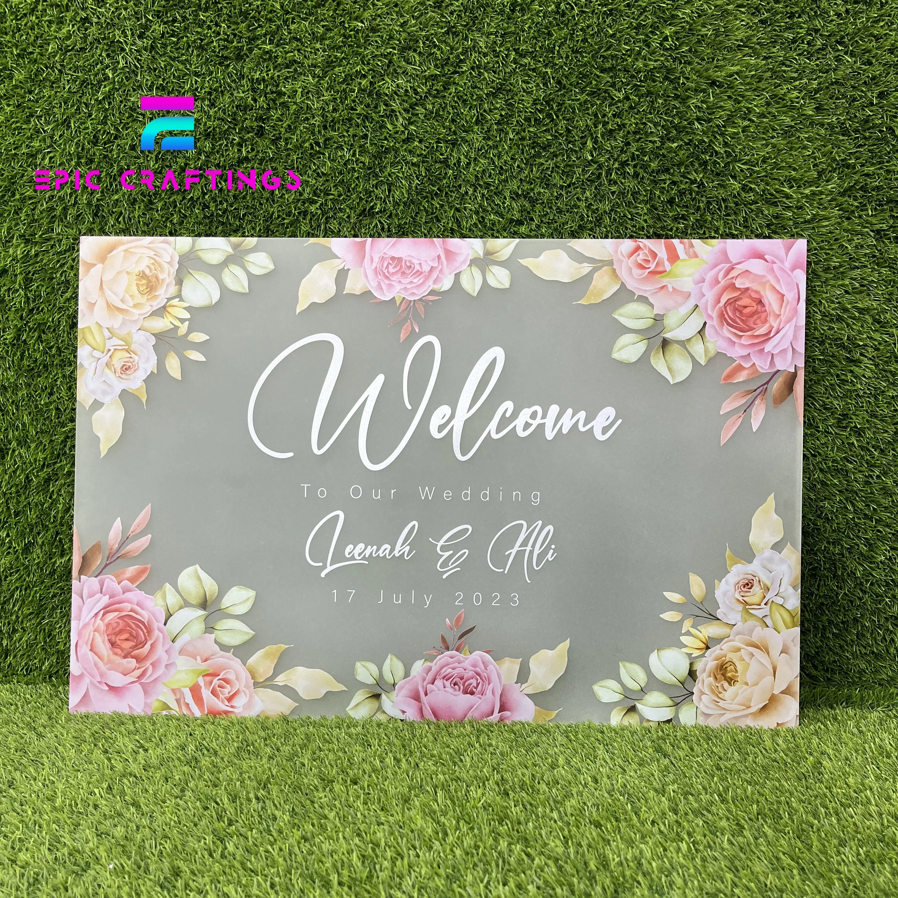 Uv Printed Acrylic Wedding Welcome Sign Customized Clear Acrylic ...