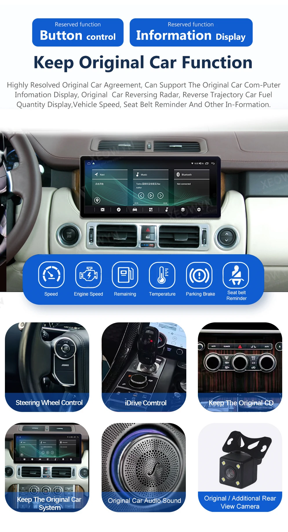 Navitech 12.3inch Android 12 Auto Audio for Land Rover L322