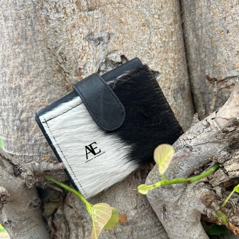 New Real Handmade Hair On Hide Fur Distressed Leather Women Wallets ...