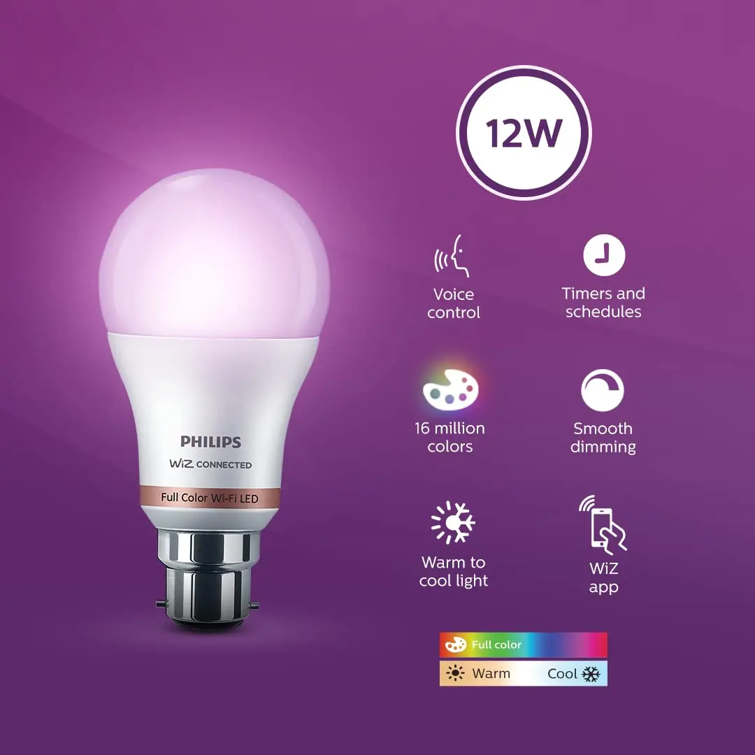 Led Bulb 12w Full Color Wifi E27 For Living,Bedroom,Home Office & Study Indoor Led Light Bulb At ...