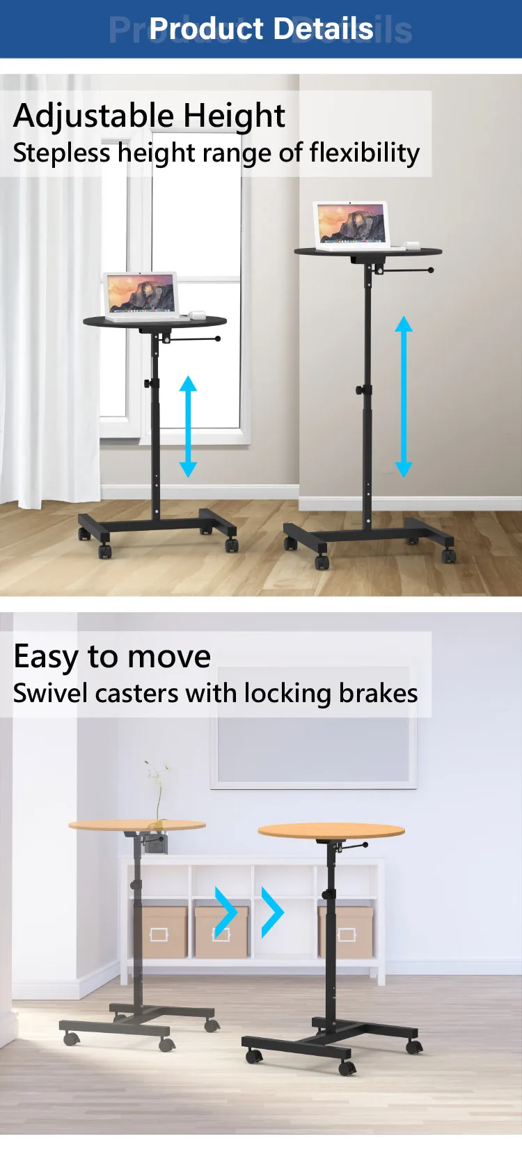 Height Adjustable Trolley Desk - Buy In Hoogte Verstelbaar ...