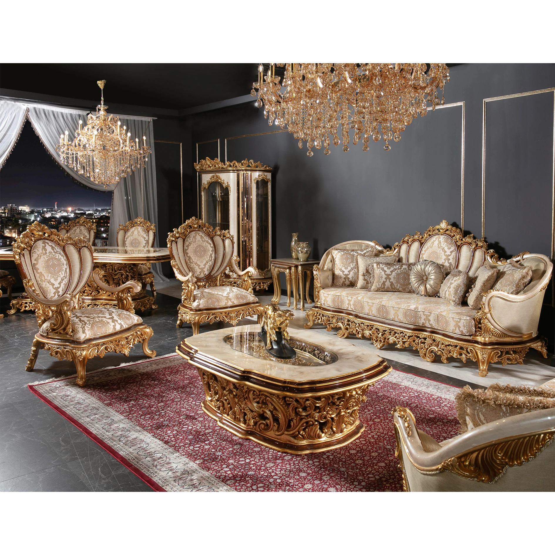 Turkish Middle East Eastern Luxury Antique Royal Hand Carved Sofa Set ...