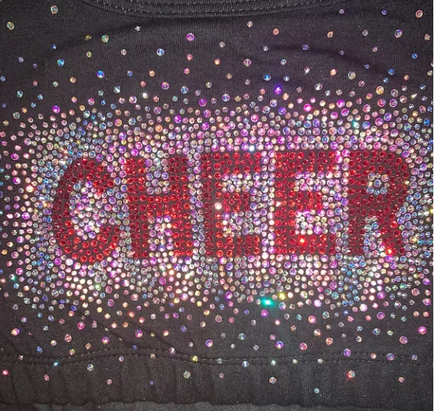 Spangle Transfers Custom Cheer Love Cheerleader Design Iron On ...