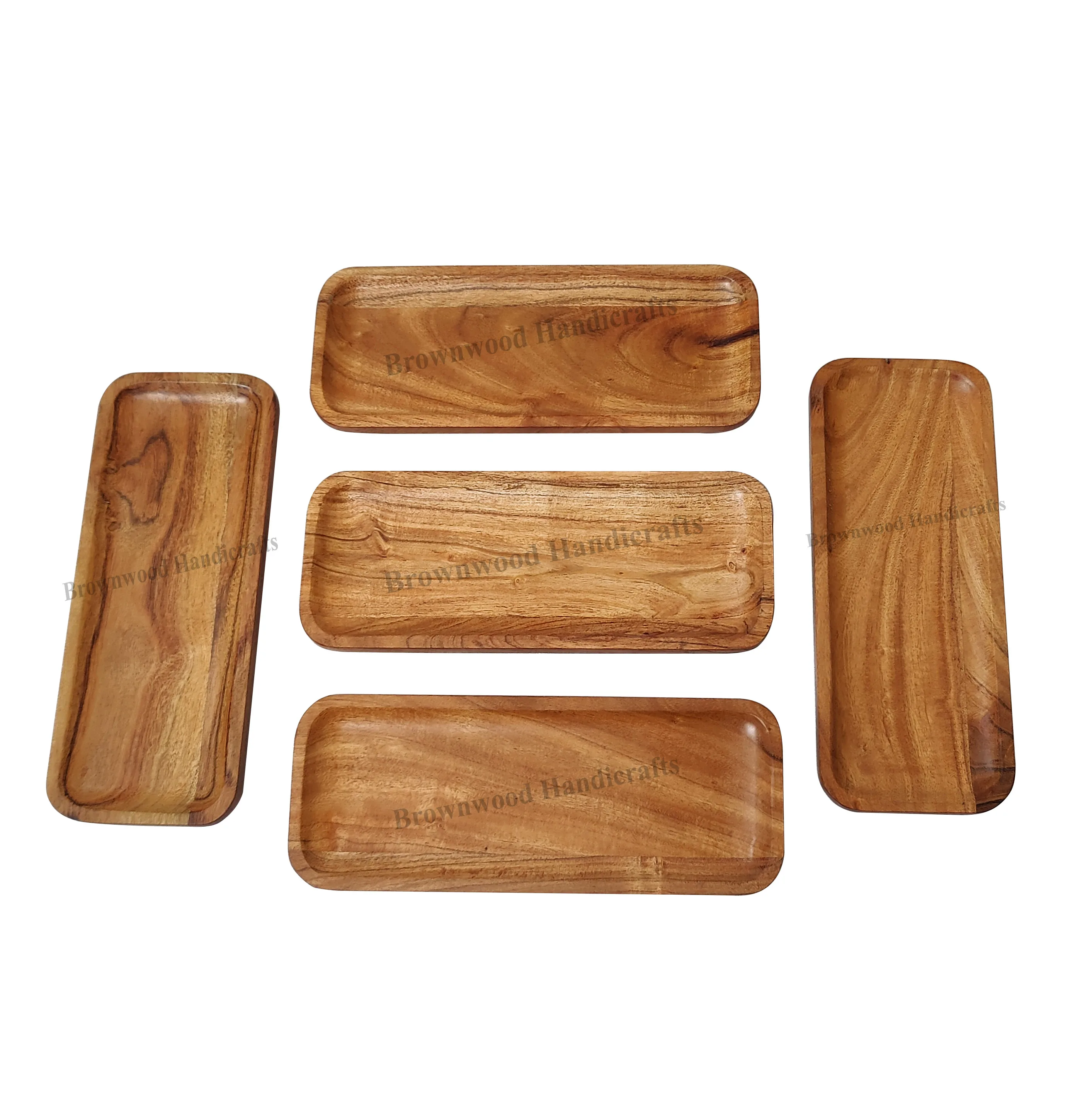 Acacia Wood Serving Platters - Perfect for Party Appetizers