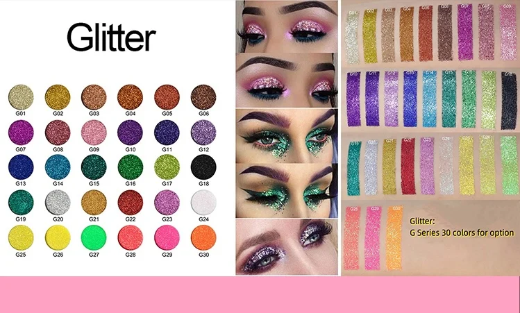 Wholesale 12 Colors High Pigment Dry Eye Shadow Custom Creative Glitter ...