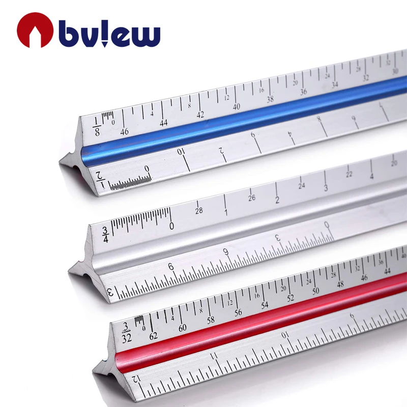 Bview 12 Inch 30cm Aluminium Triangle Scale Ruler For Engineer Ruler ...
