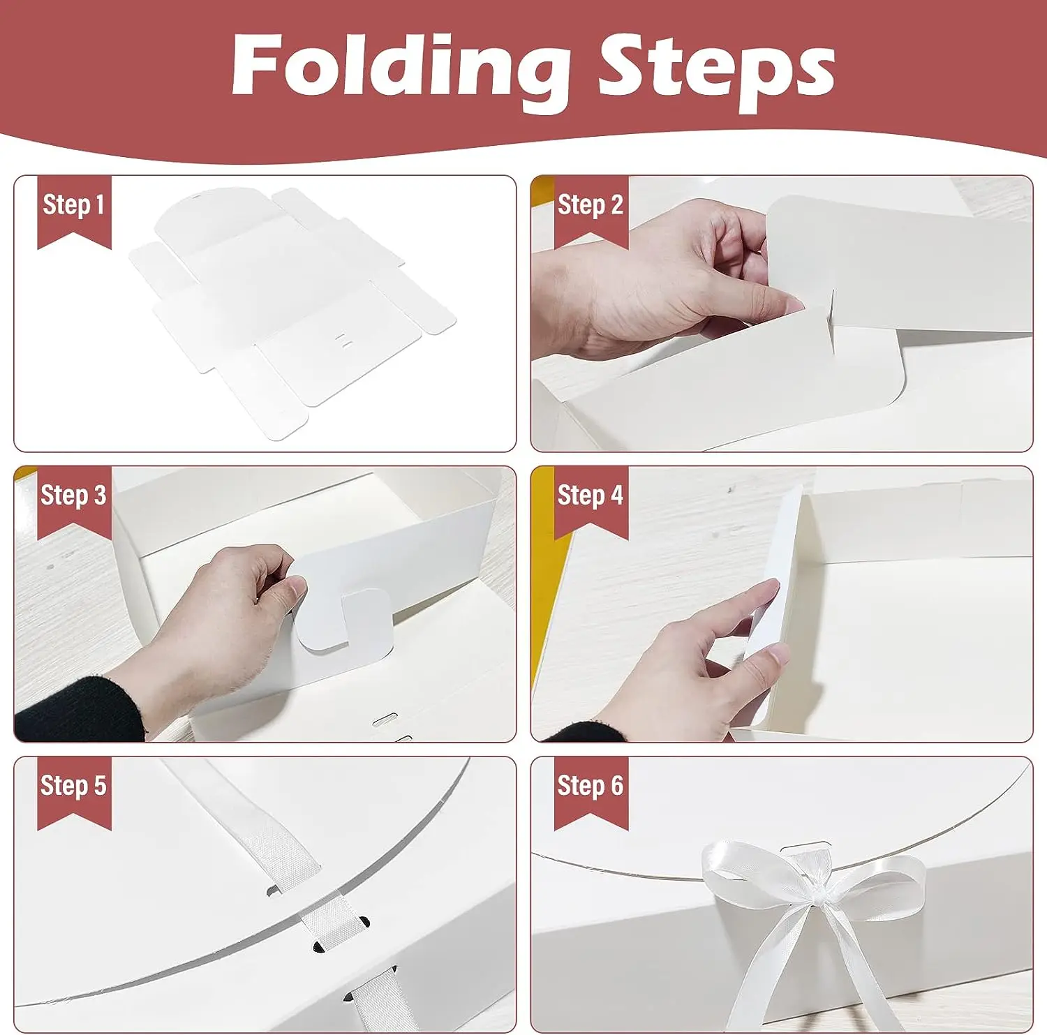 Minimalist White Paperboard Gift Box With Lid And Ribbon High Quality ...