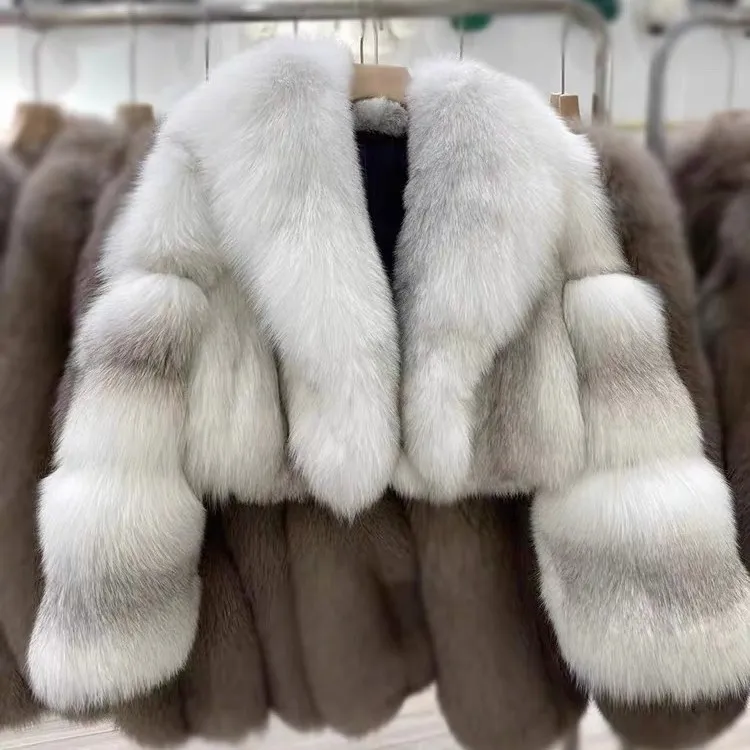 Luxury Fox Fur Jacket - Winter Solid Full Pelt Coats