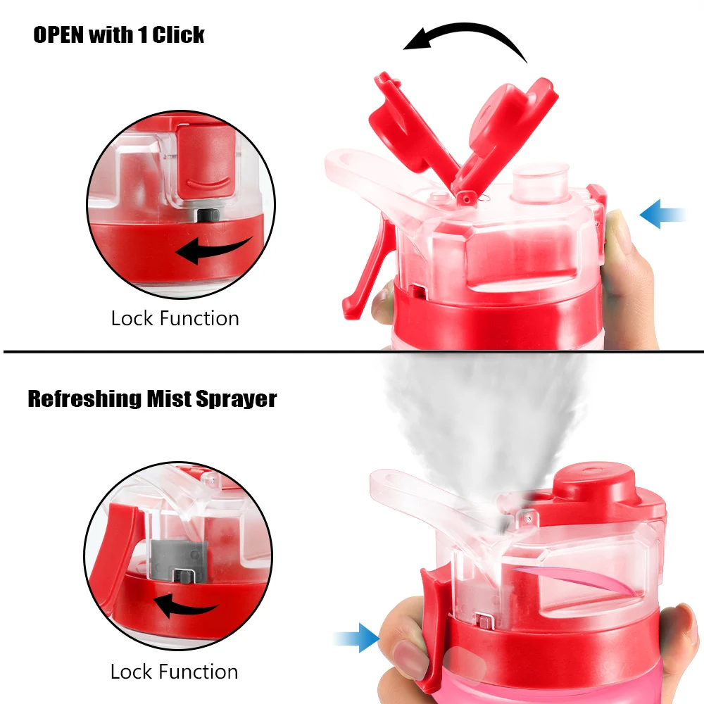 Portable Outdoor Water Bottle Mist And Sip Function 500ml - Buy Pp ...