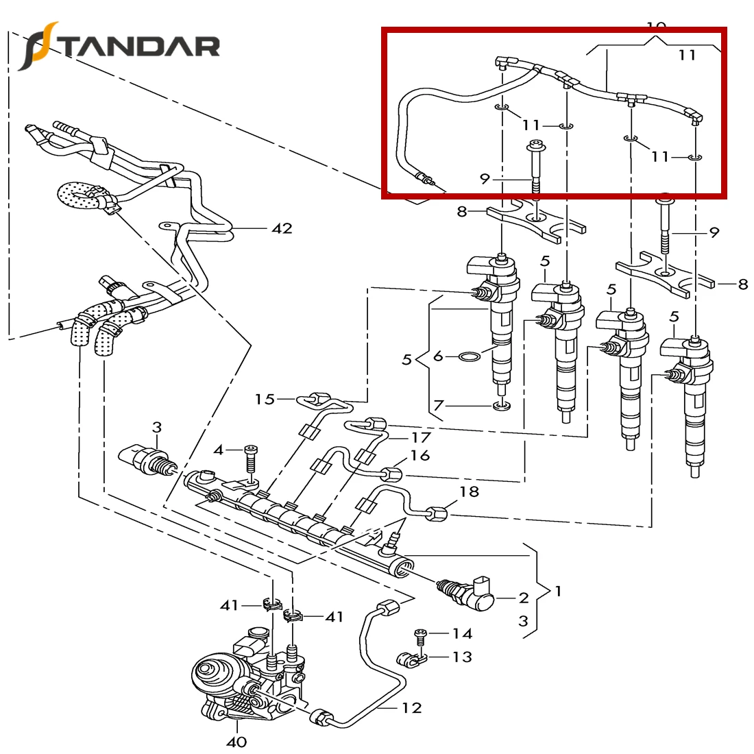 03L130235AE Injector Leak Off Pipe For AUDI A5 B8 Coupe| Alibaba.com