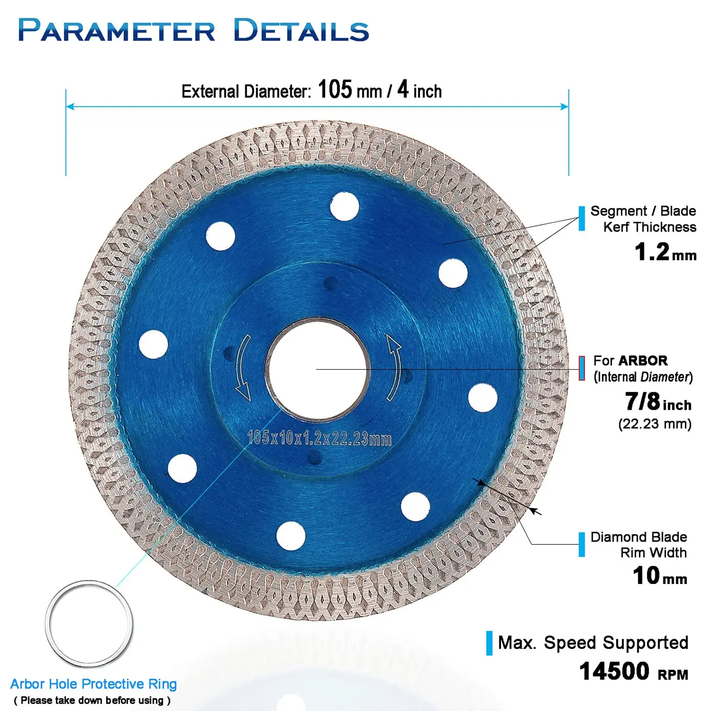 4 Inch Dry Wet Diamond Cutter Cutting Disc Grinding Disc Blade Cut Saw ...