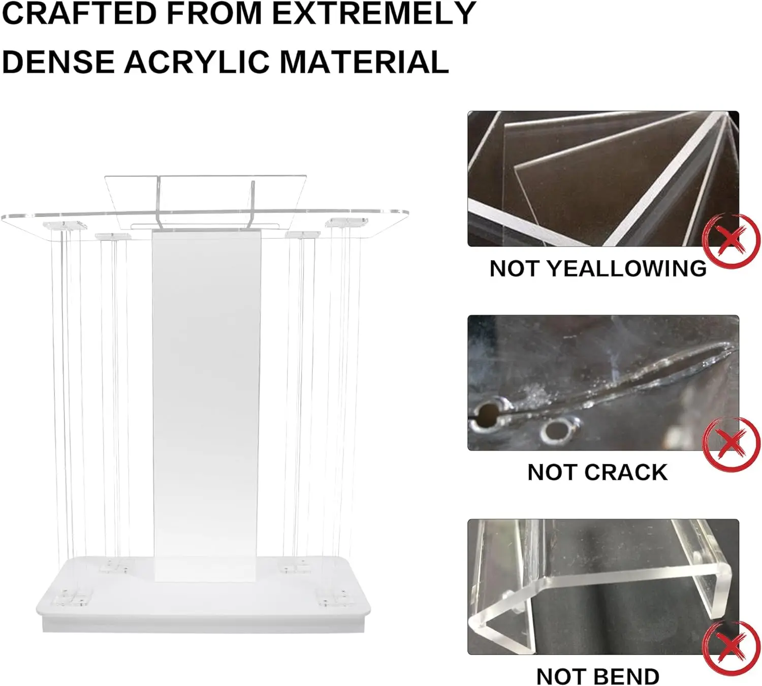 Acrylic Pulpit for Church - LED Lighting & Customizable