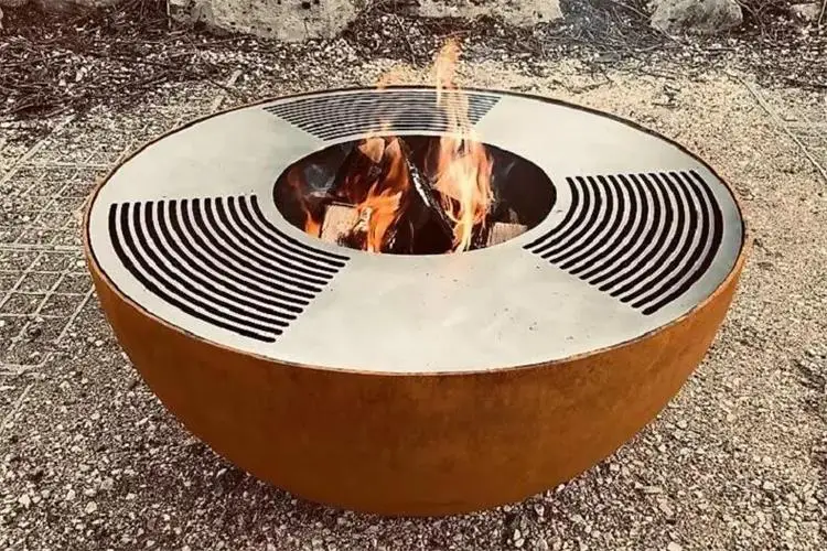 Outdoor Cooking BBQ Brazier Fireball Corten Steel Grill