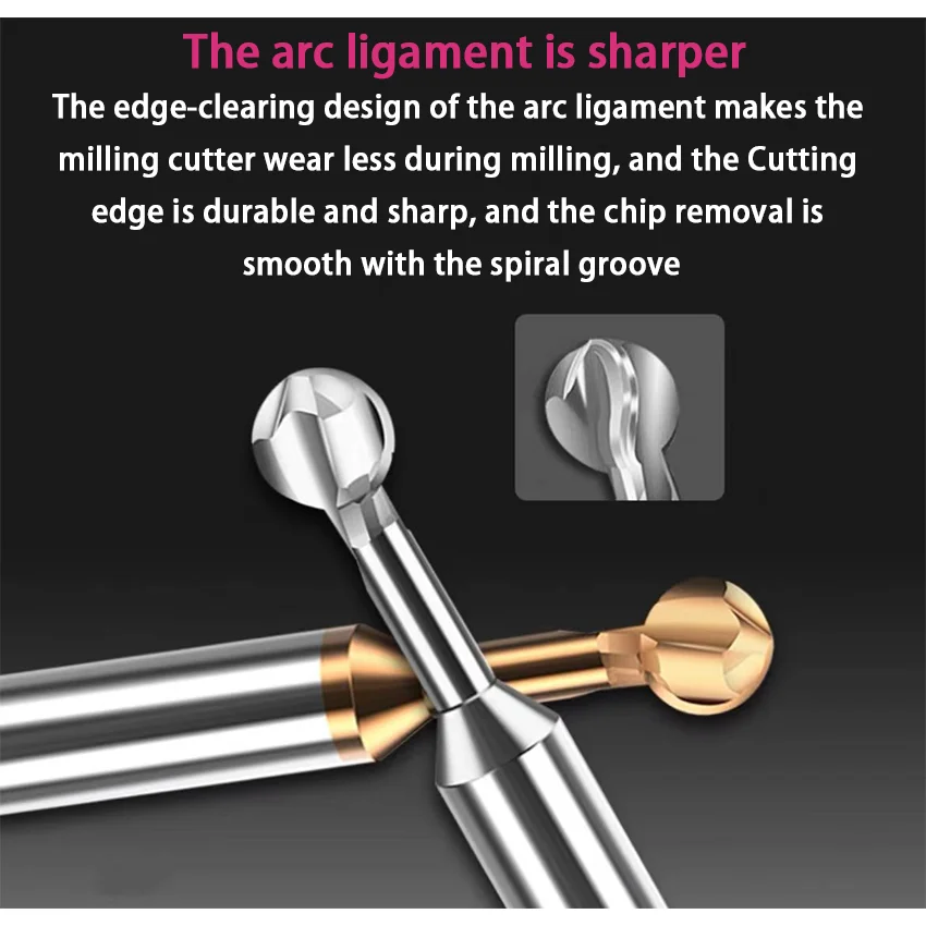 Xcj End Mill Carbide Coated Lollipop Ball Cutter Face Milling Cutter ...