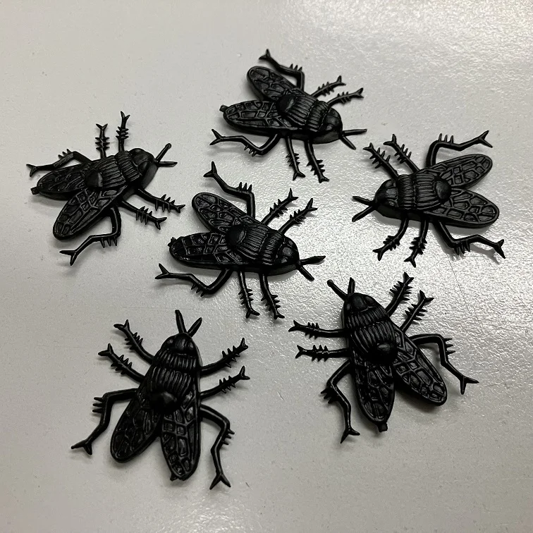 Oem Halloween Creature Pvc Black Fly 24pcs Set Funny Scary Spooky ...