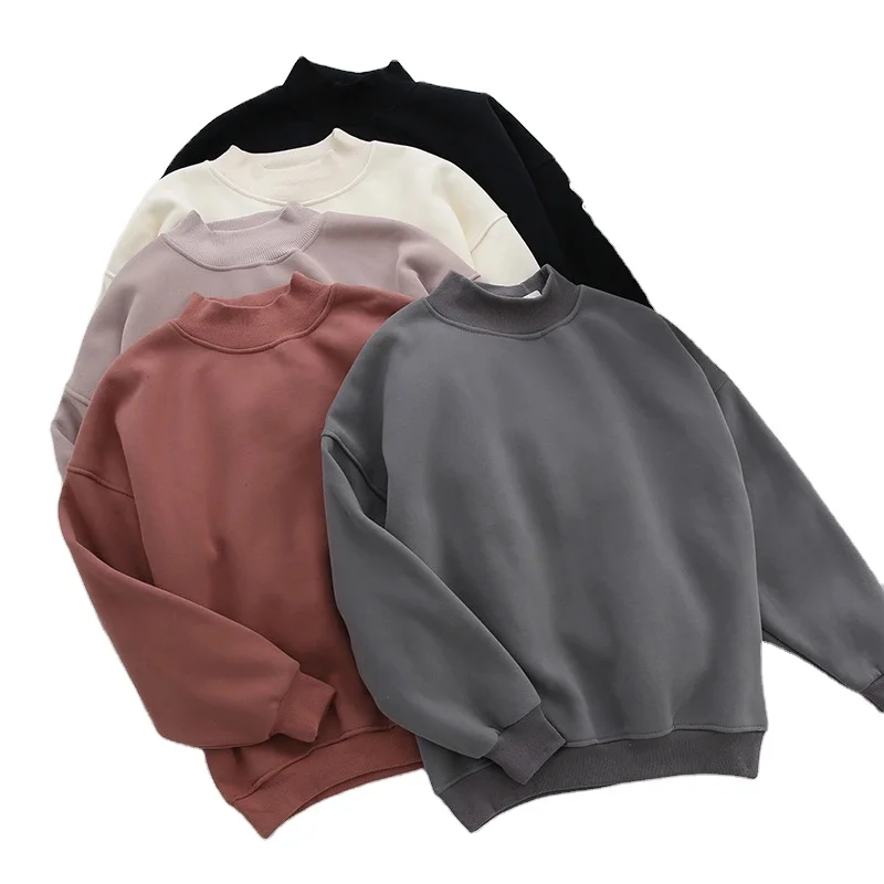Custom High Collar Fleece And Thickening Mock Neck Sweatshirt Fashion ...